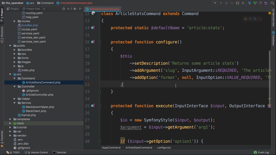 Fun with Commands > Symfony 4 Fundamentals: Services, Config & Environments | SymfonyCasts