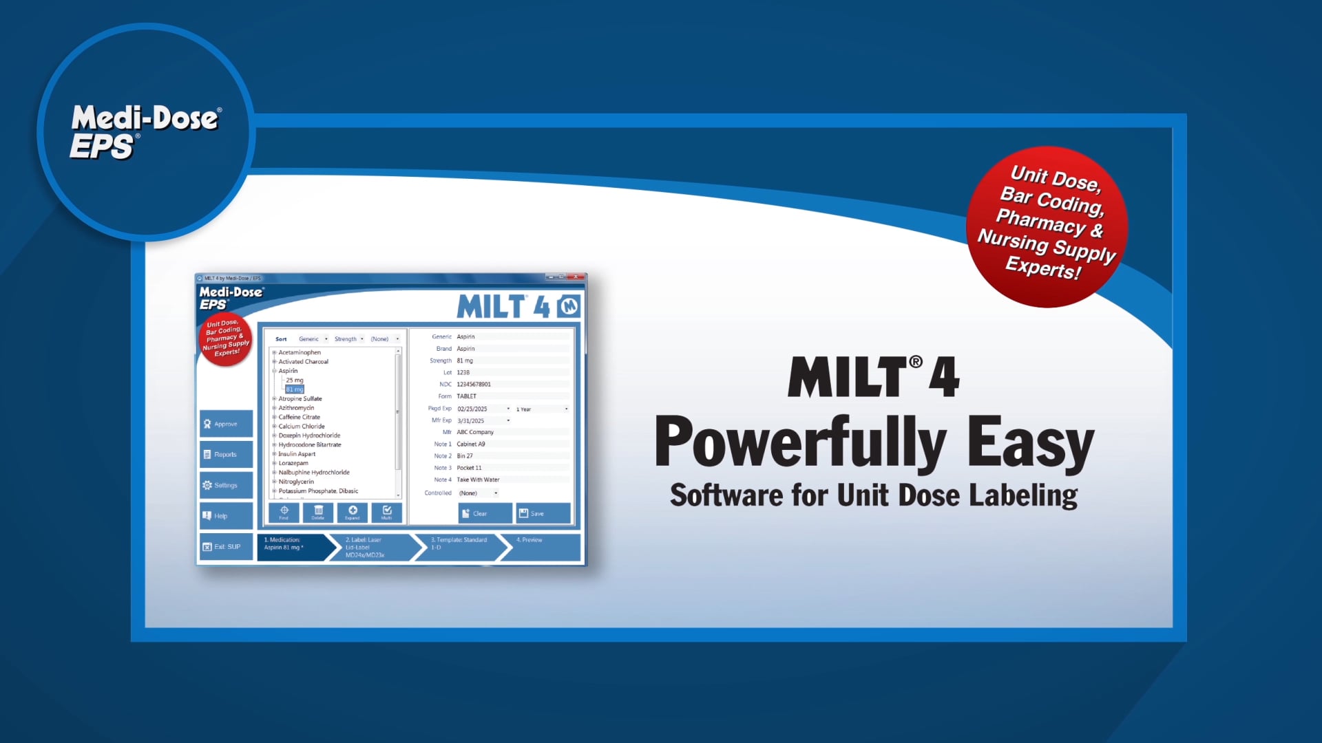 Medi-Dose | MILT 4, Software for Unit Dose Labeling | 2018 Pharmacy ...