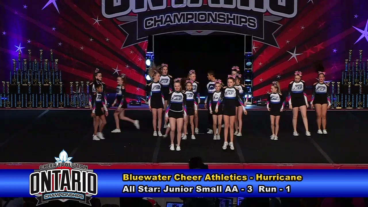 Bluewater Cheer Athletics Hurricane Junior Sm AA 3 R1 on Vimeo