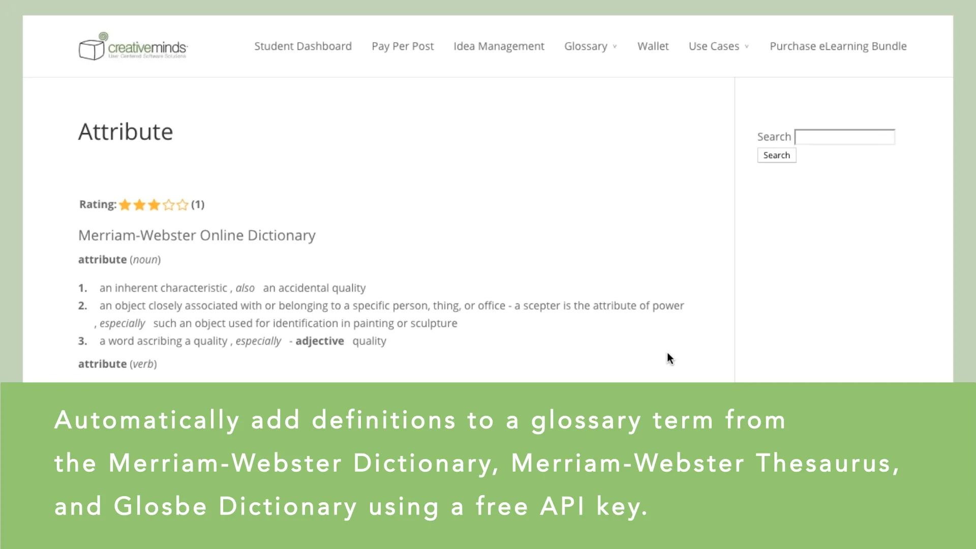 3.2. Tooltip Glossary Demo - Merriam-Webster and Glosbe Dictionary Integration