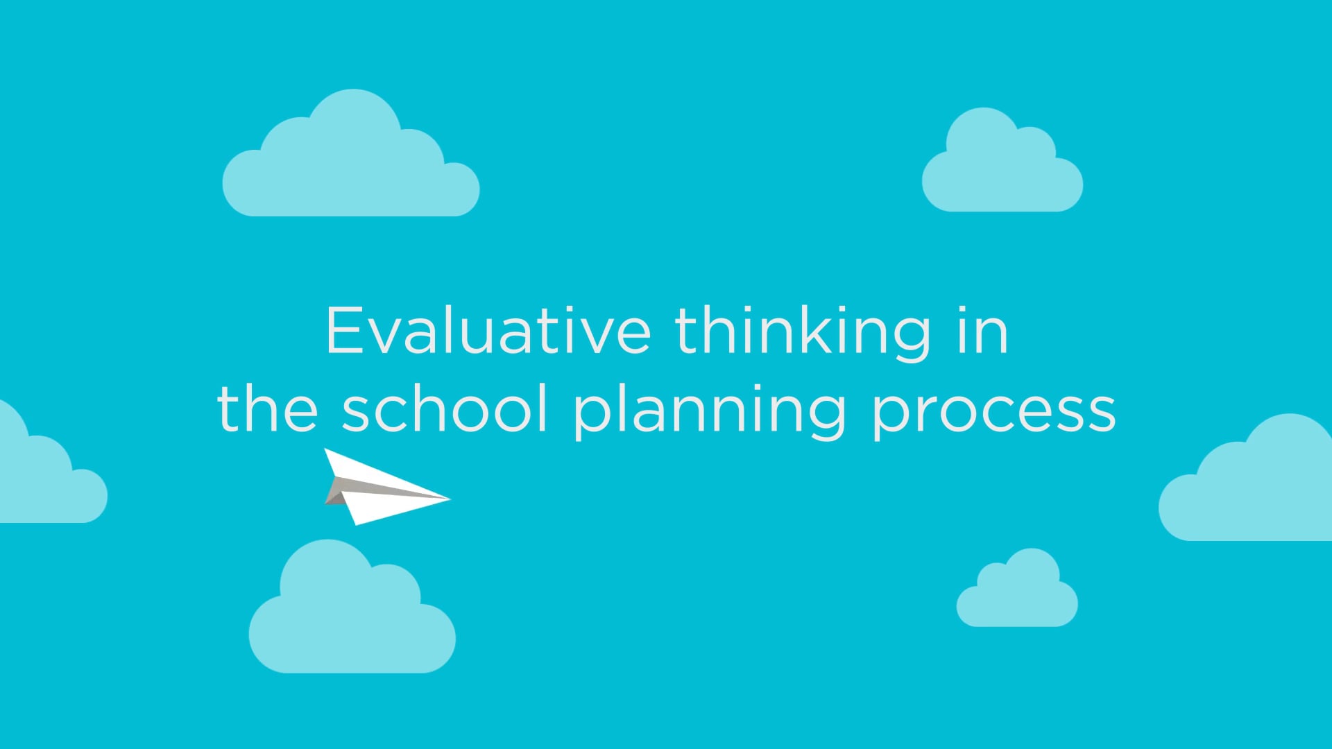 Evaluative thinking in the school planning process on Vimeo