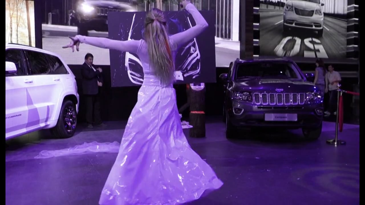 Marta Tish. Dancing Painter Show. Moscow International Automobile Salon ...