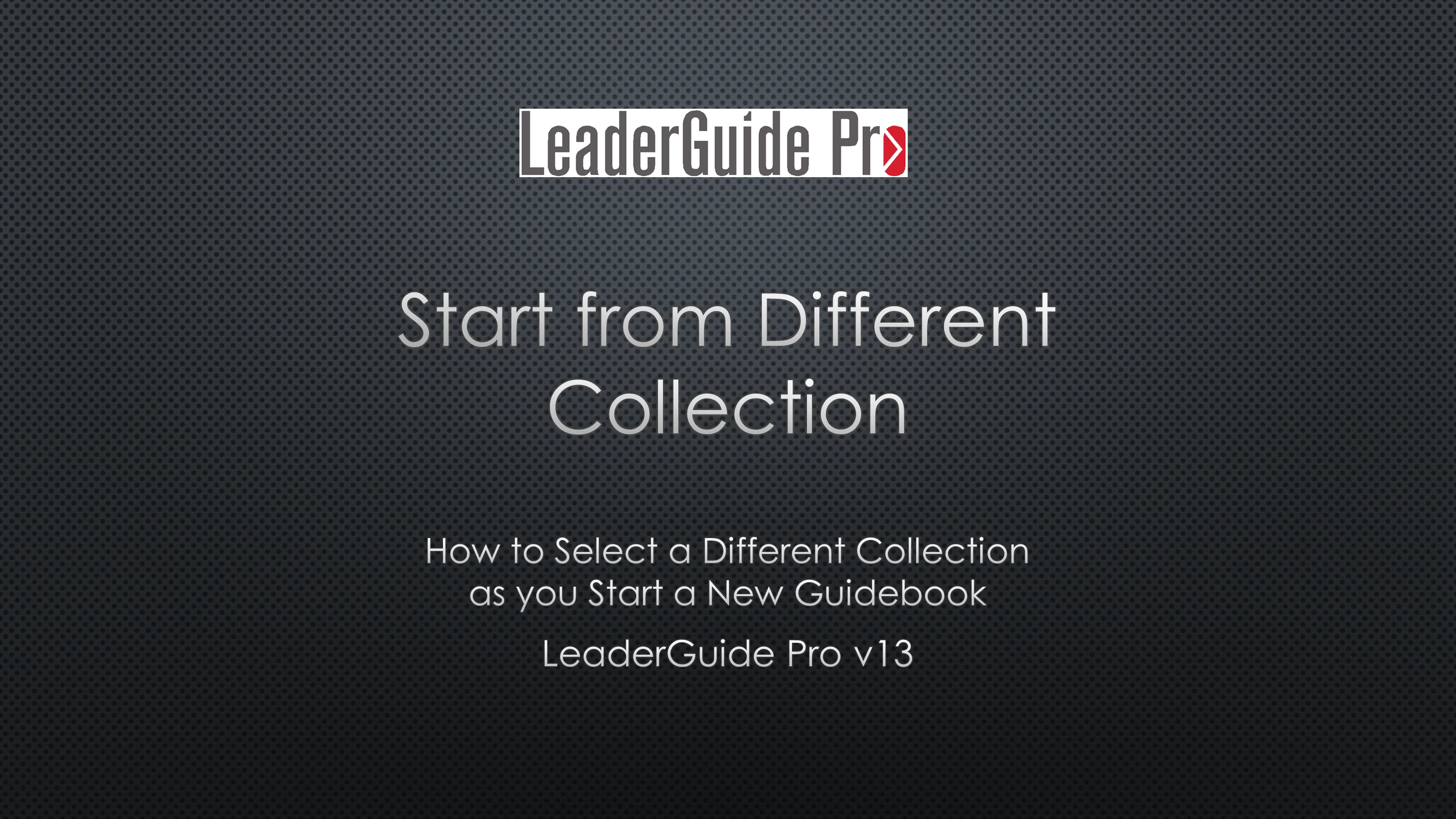 How to Choose a Collection other than Default as you Start a New ...
