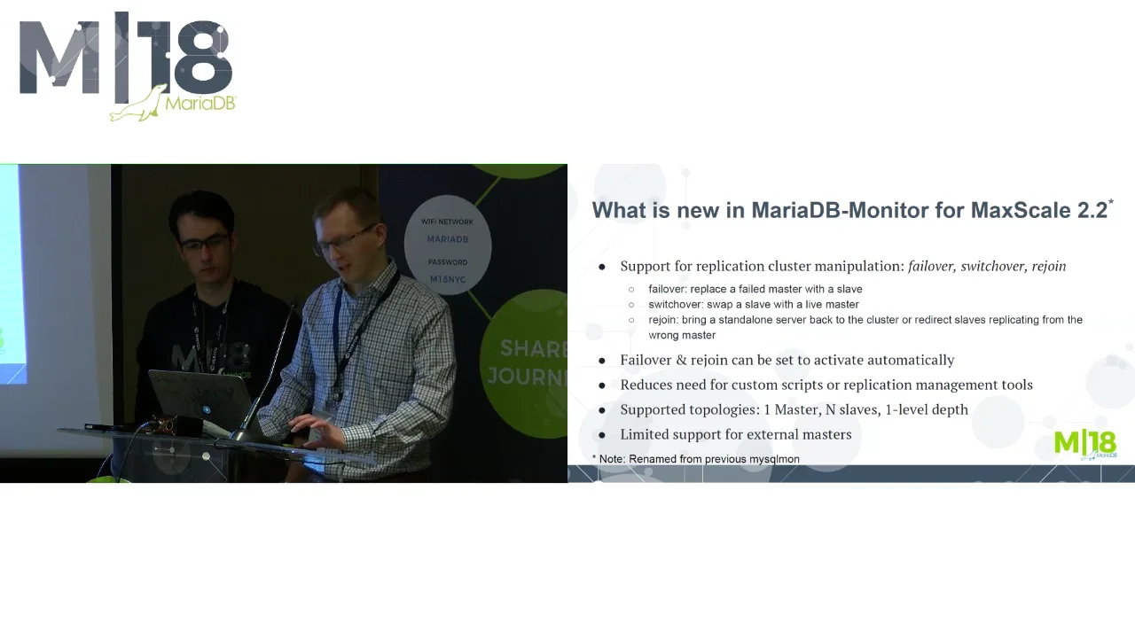 M18 MariaDB Maxscale Switchover, Failover and Rejoin on Vimeo