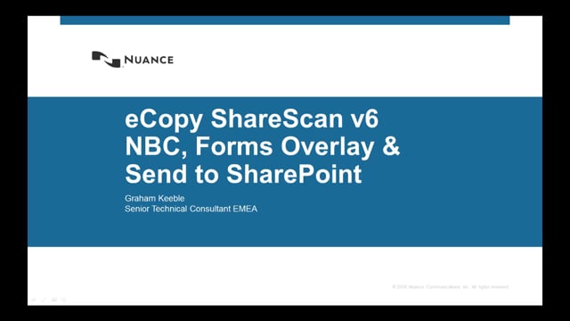 eCopy ShareScan v6 - NBC, Forms Overlay & Send to SharePoint