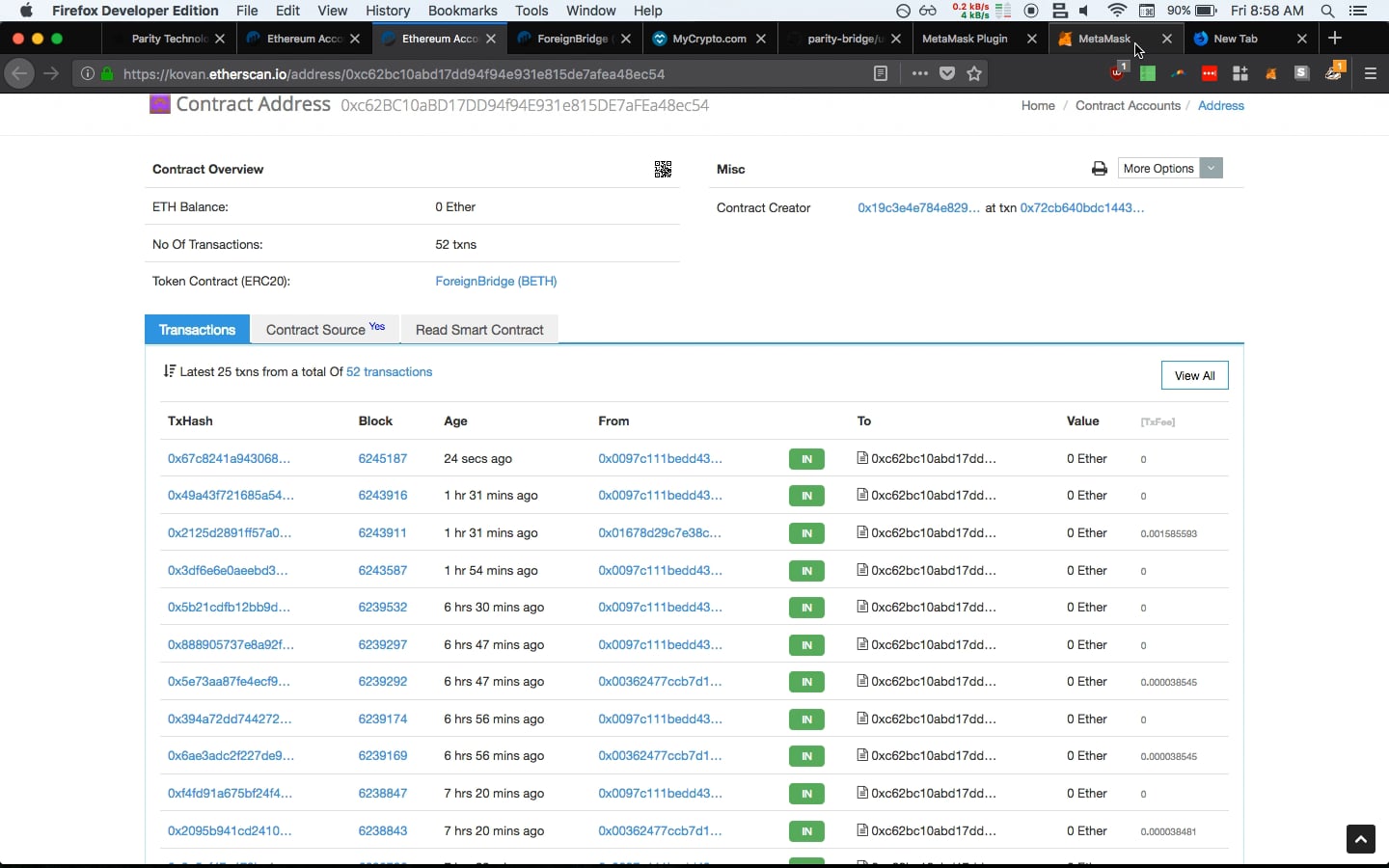 Parity Bridge Ropsten-Kovan Ether-ERC20 Test Deployment on Vimeo