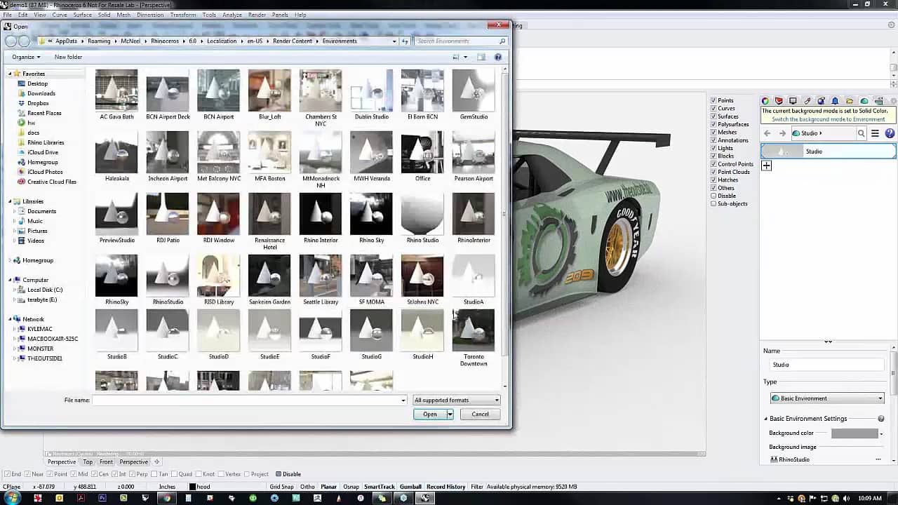 Environments in Rhino 6 rendering on Vimeo