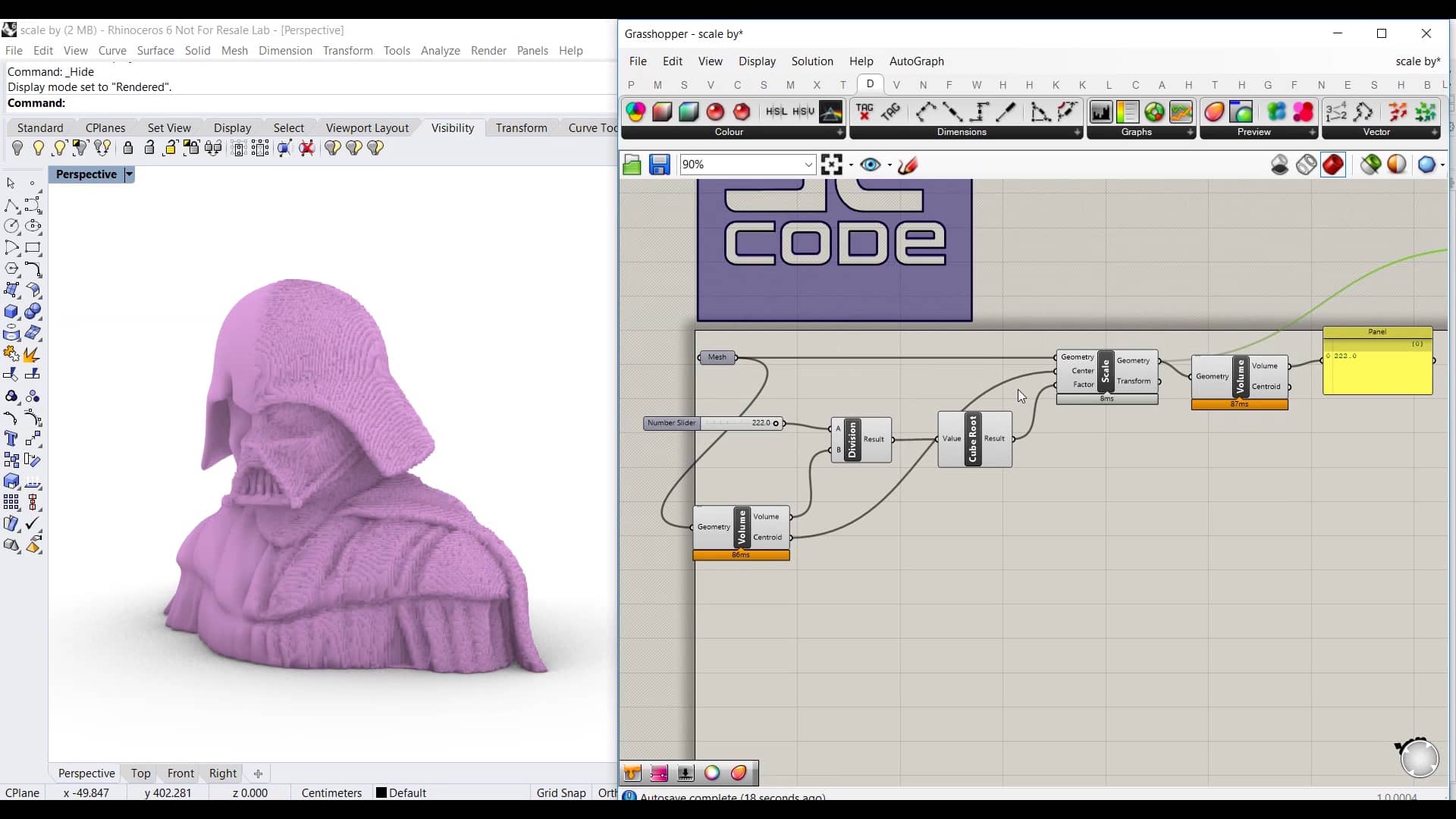 Grasshopper Beginner: Scale by Length, Area, Volume on Vimeo