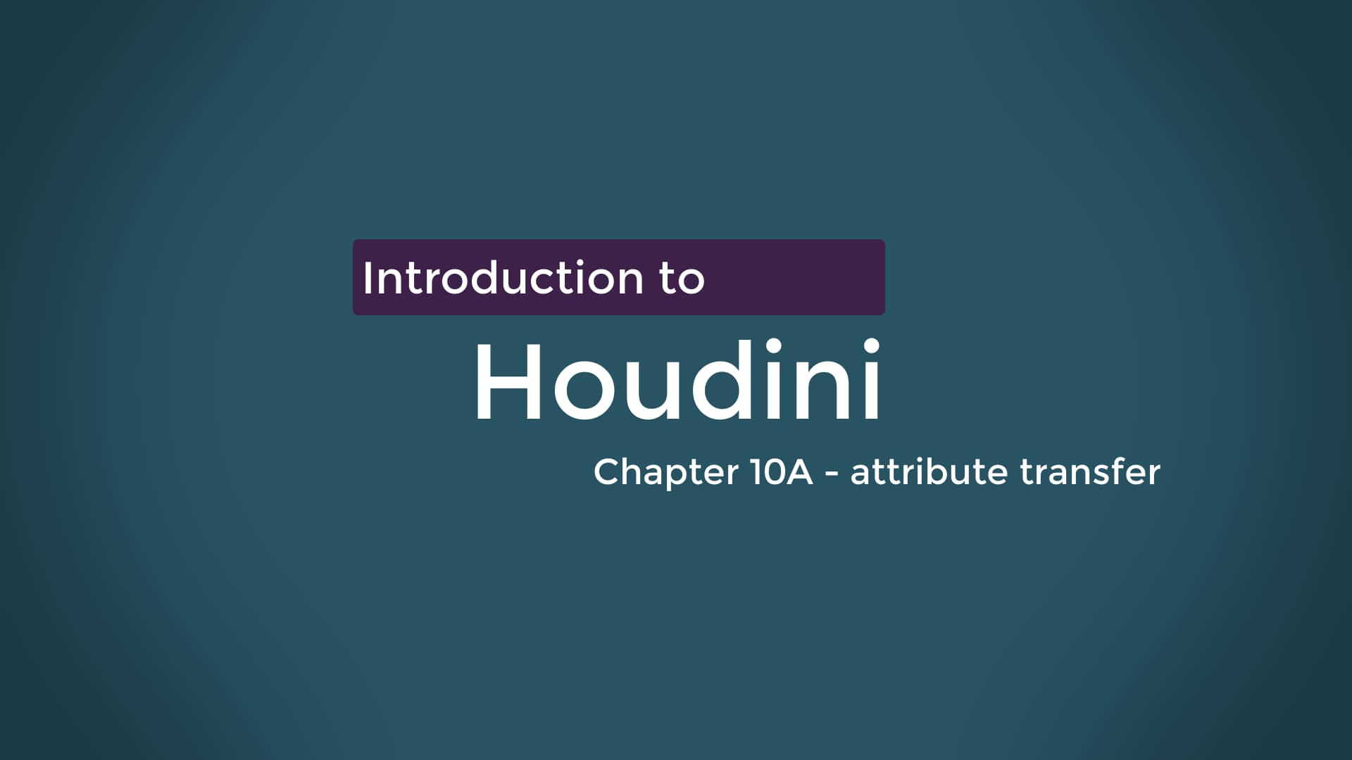 Introduction to Houdini - Chapter 10A - Attribute transfer on Vimeo
