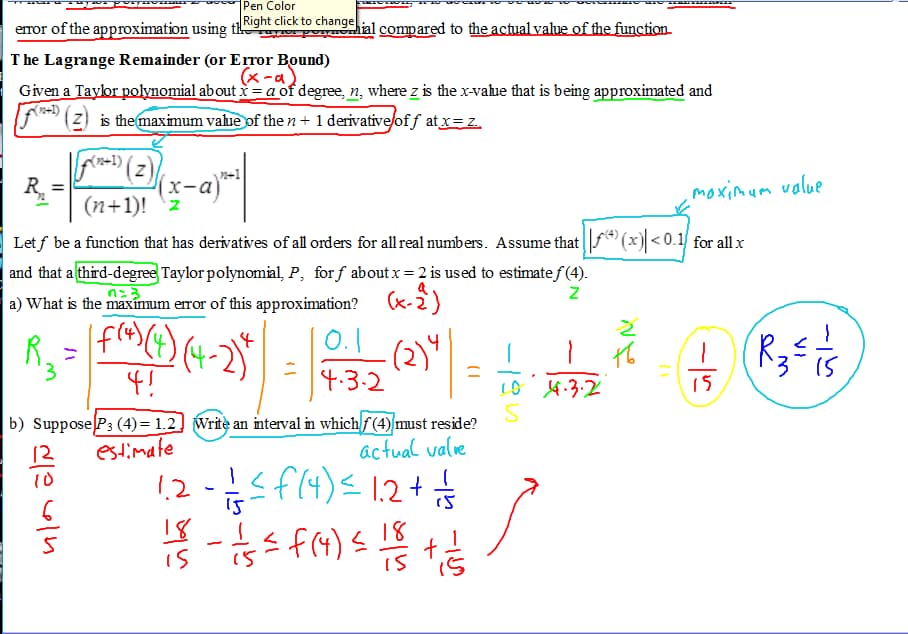AP Calculus BC Notes Lagrange Error Bound on Vimeo
