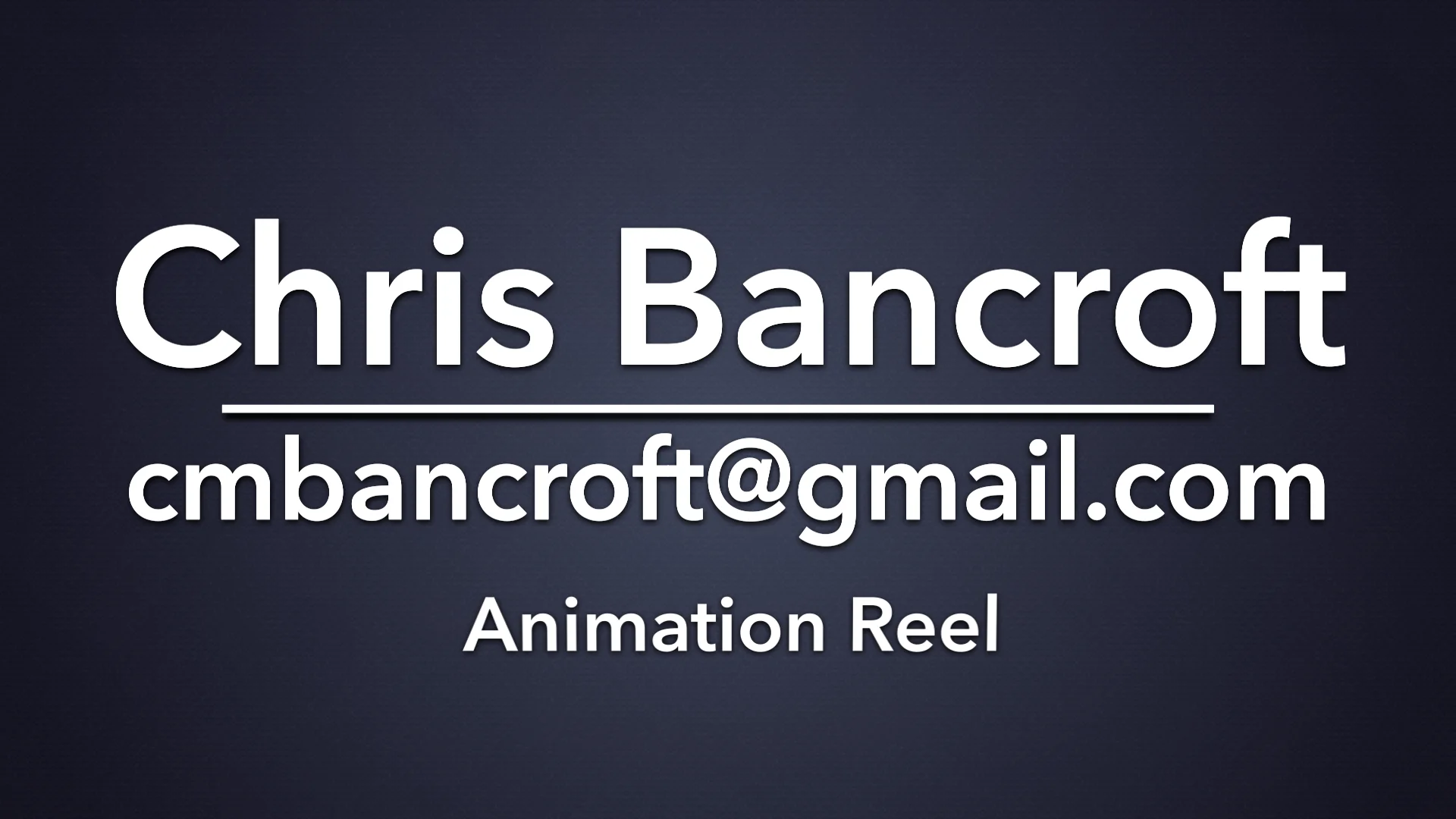 Chris Bancroft - Animation Demo Reel on Vimeo