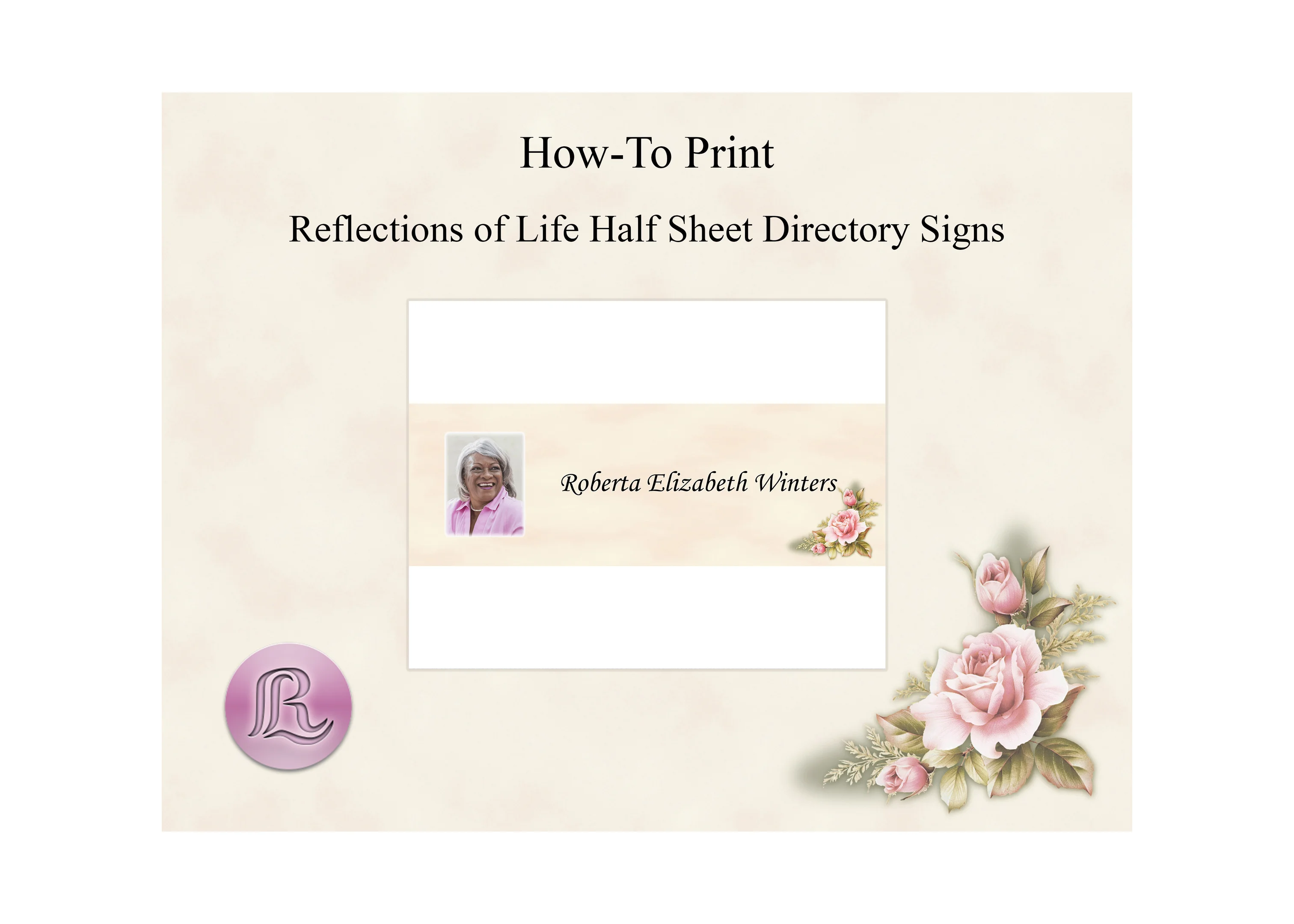 Printing - Reflections of Life Half Sheet Directory Sign on Vimeo