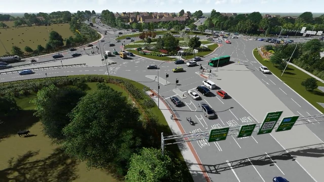 A45/A6 Chowns Mill Roundabout Improvements Illustration on Vimeo