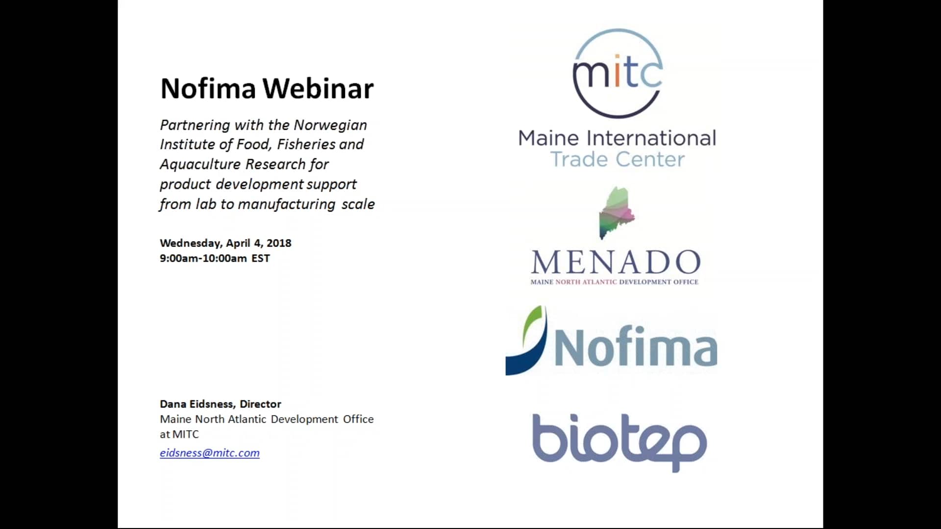 Nofima Webinar on Vimeo
