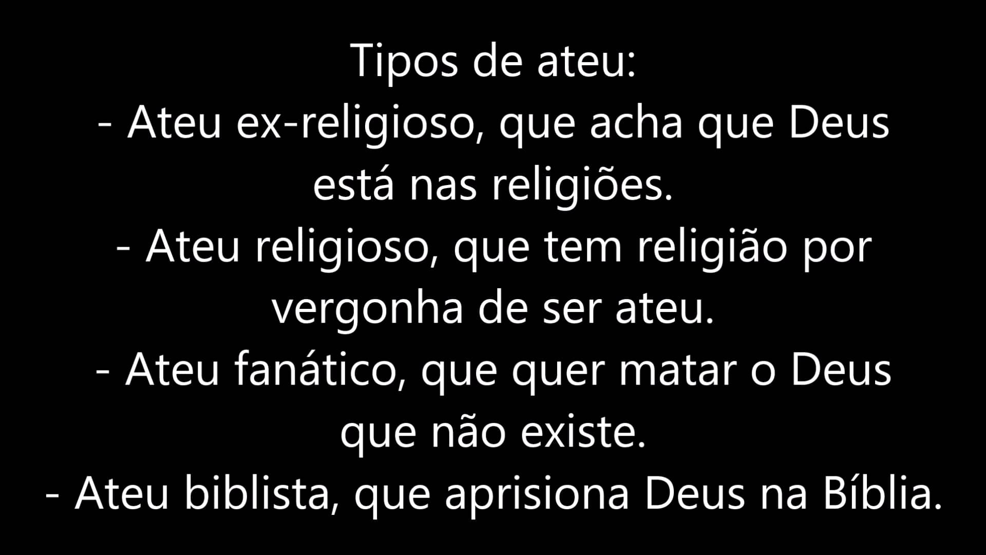 4 tipos de ateu on Vimeo