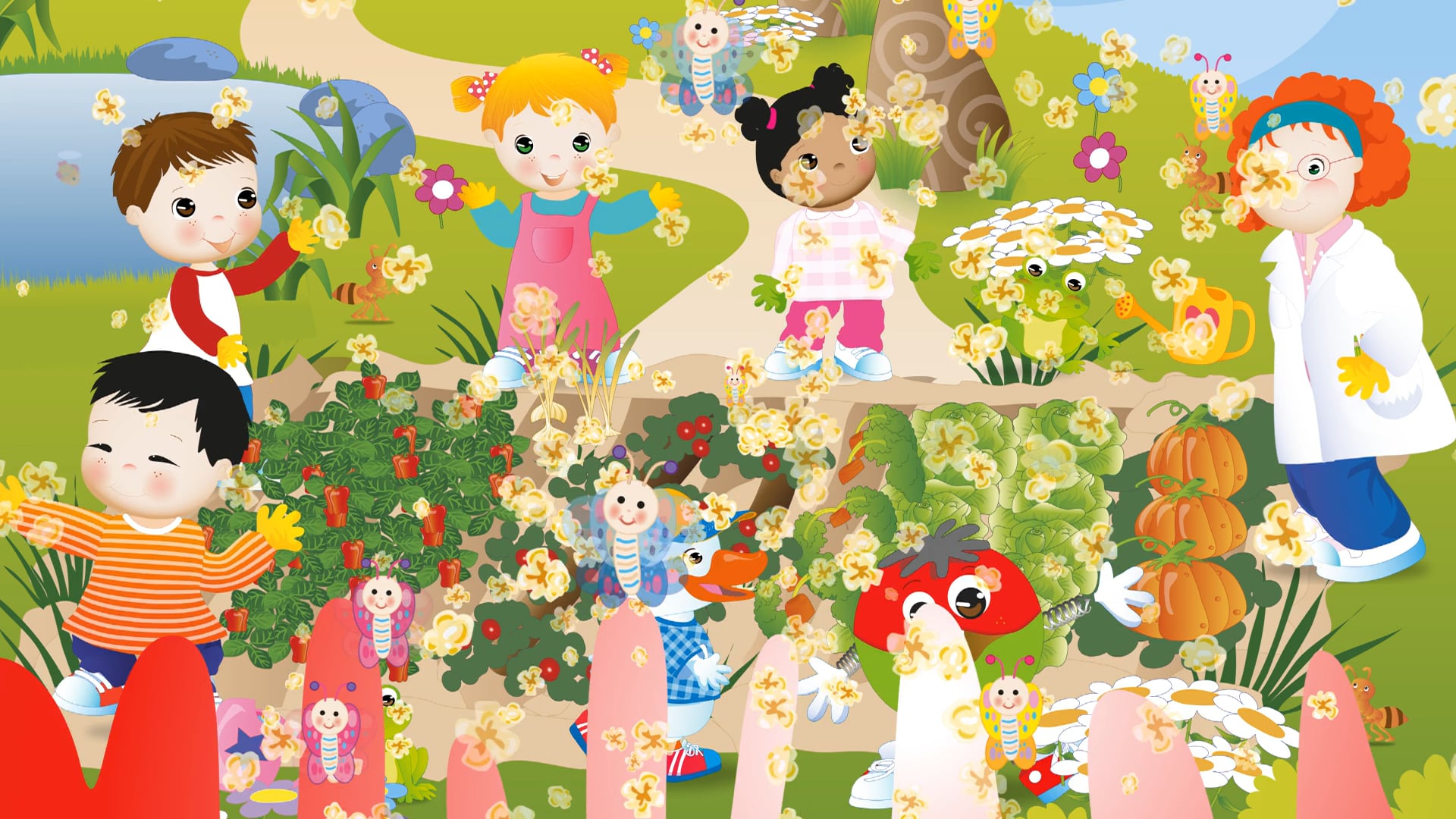 ¡Mmm... Palomitas! 3 años. Cuento animado 5. Un huerto en el jardín on ...