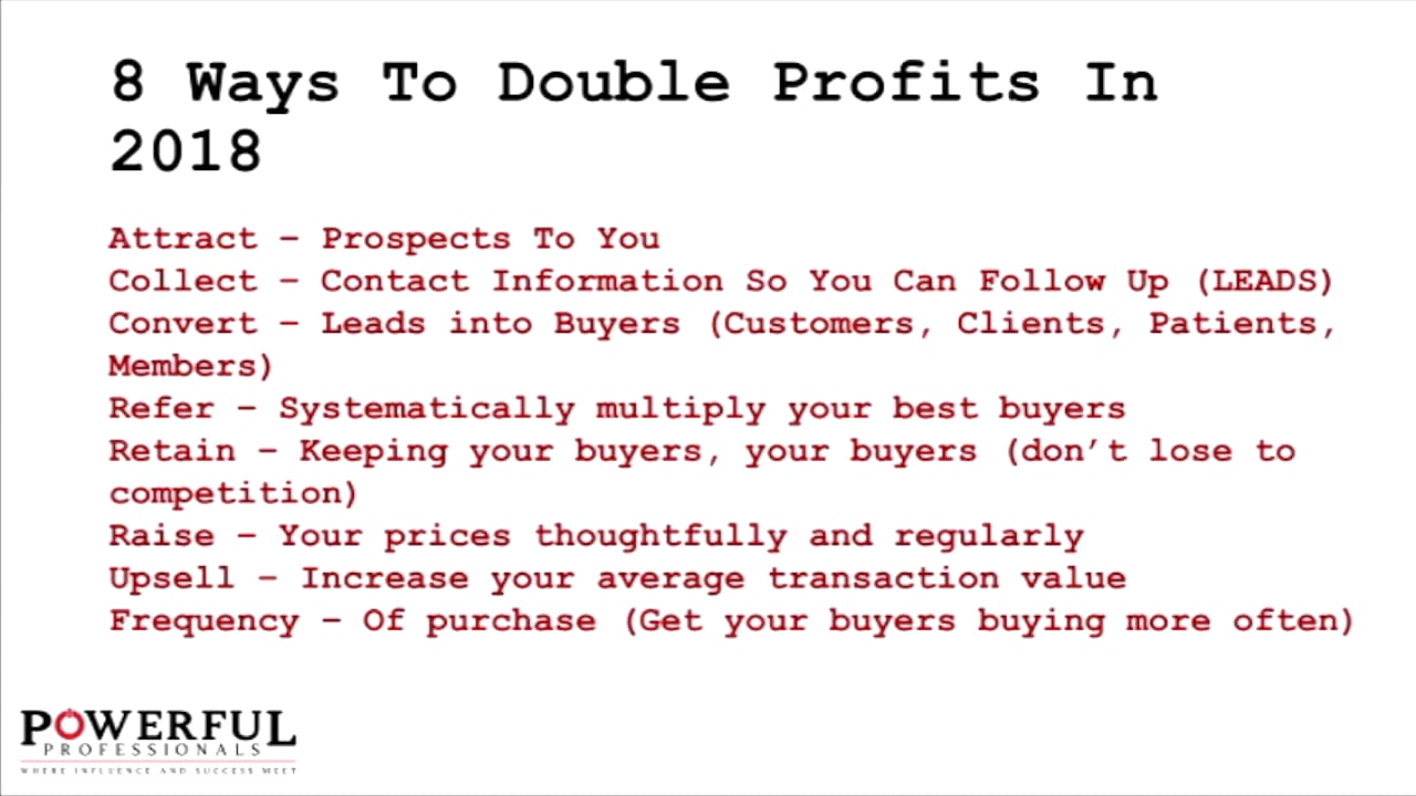 Mike Stodola | 8 Ways to Double Profits on Vimeo