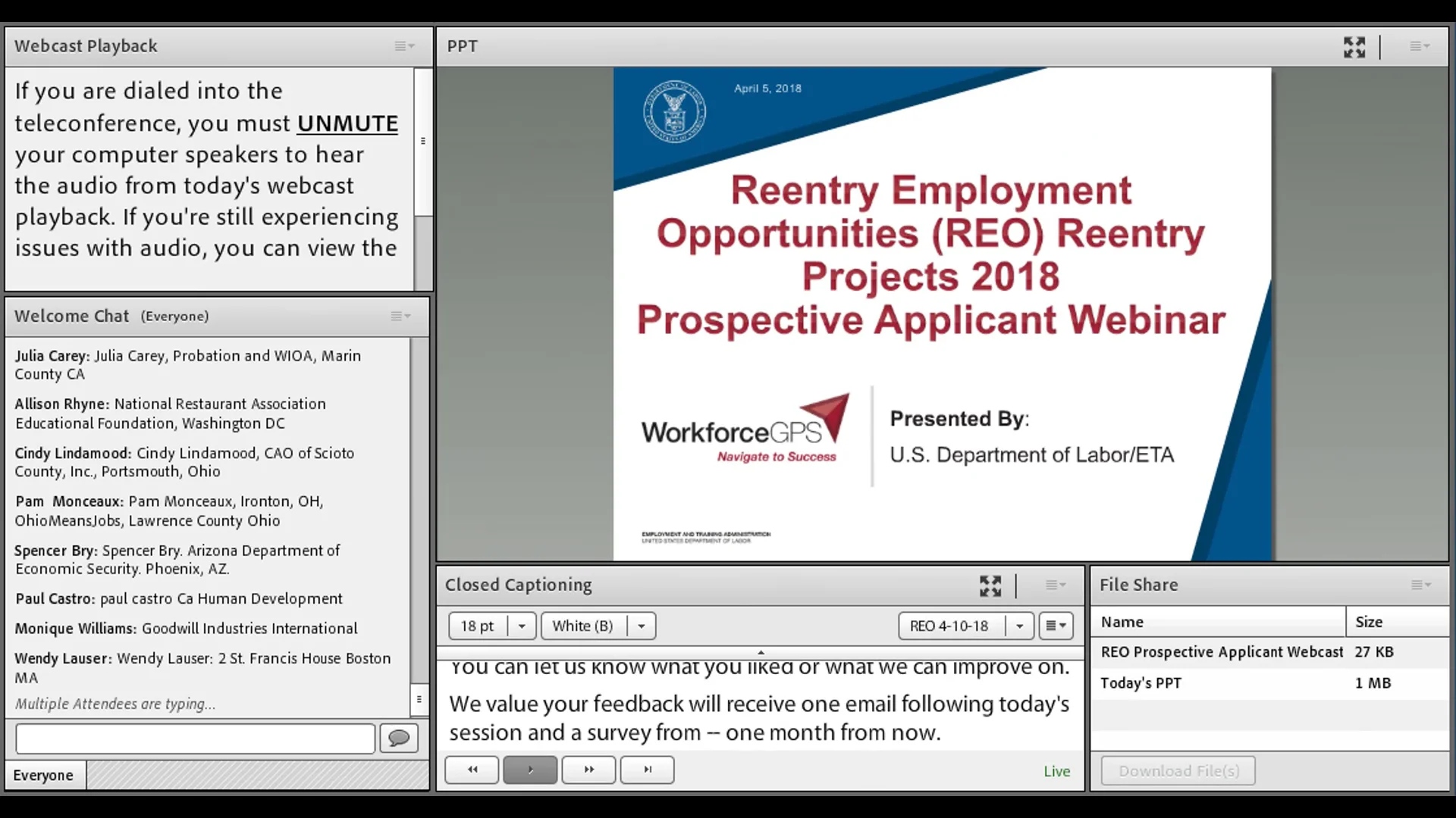 Reentry Employment Opportunities (REO), Reentry Projects 2018 Potential ...