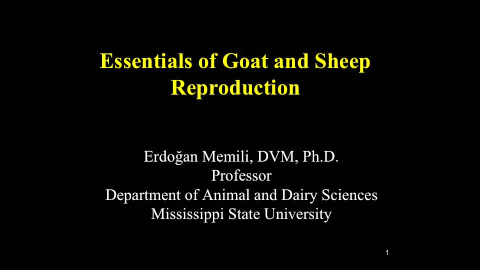Essentials of Goat and Sheep Reproduction, Dr. Erdogan Memili, MSU on Vimeo
