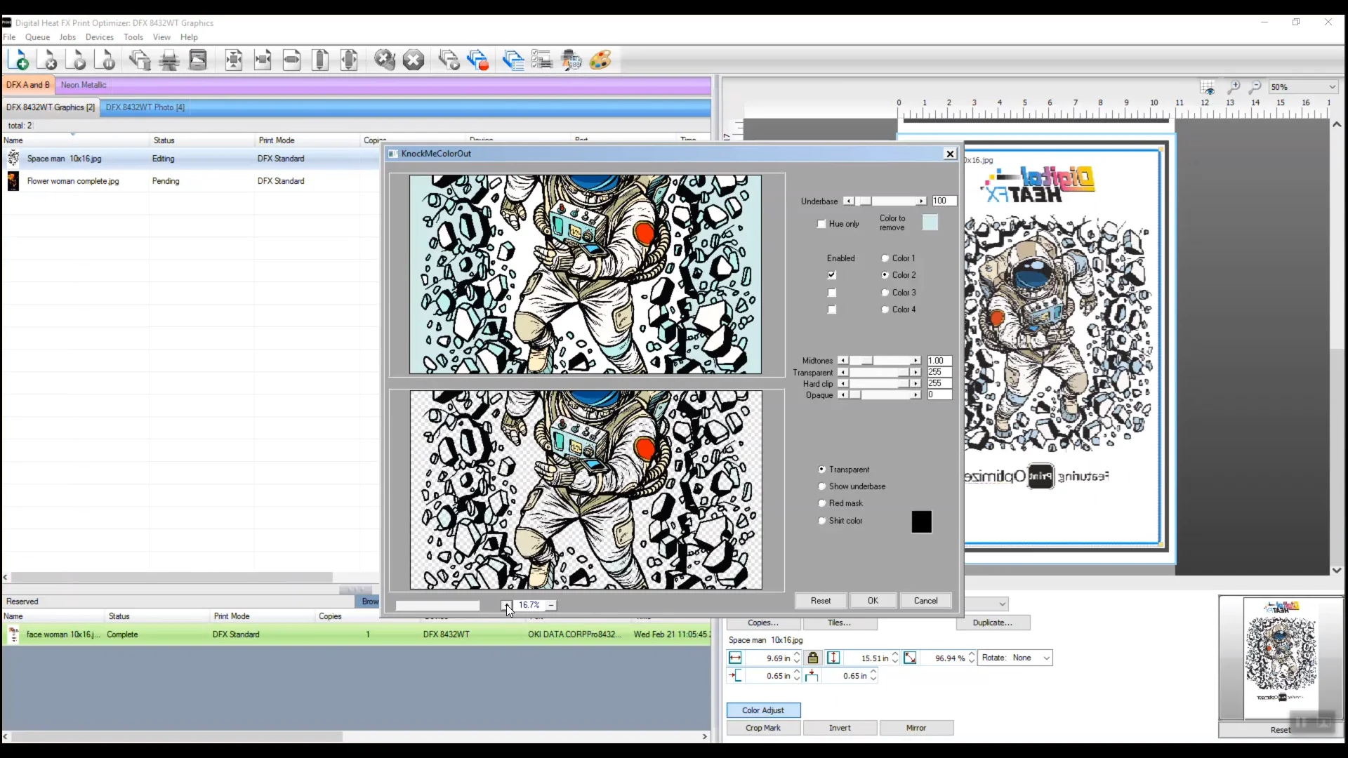 DFX Demo Print Optimizer with 3 T-Shirts