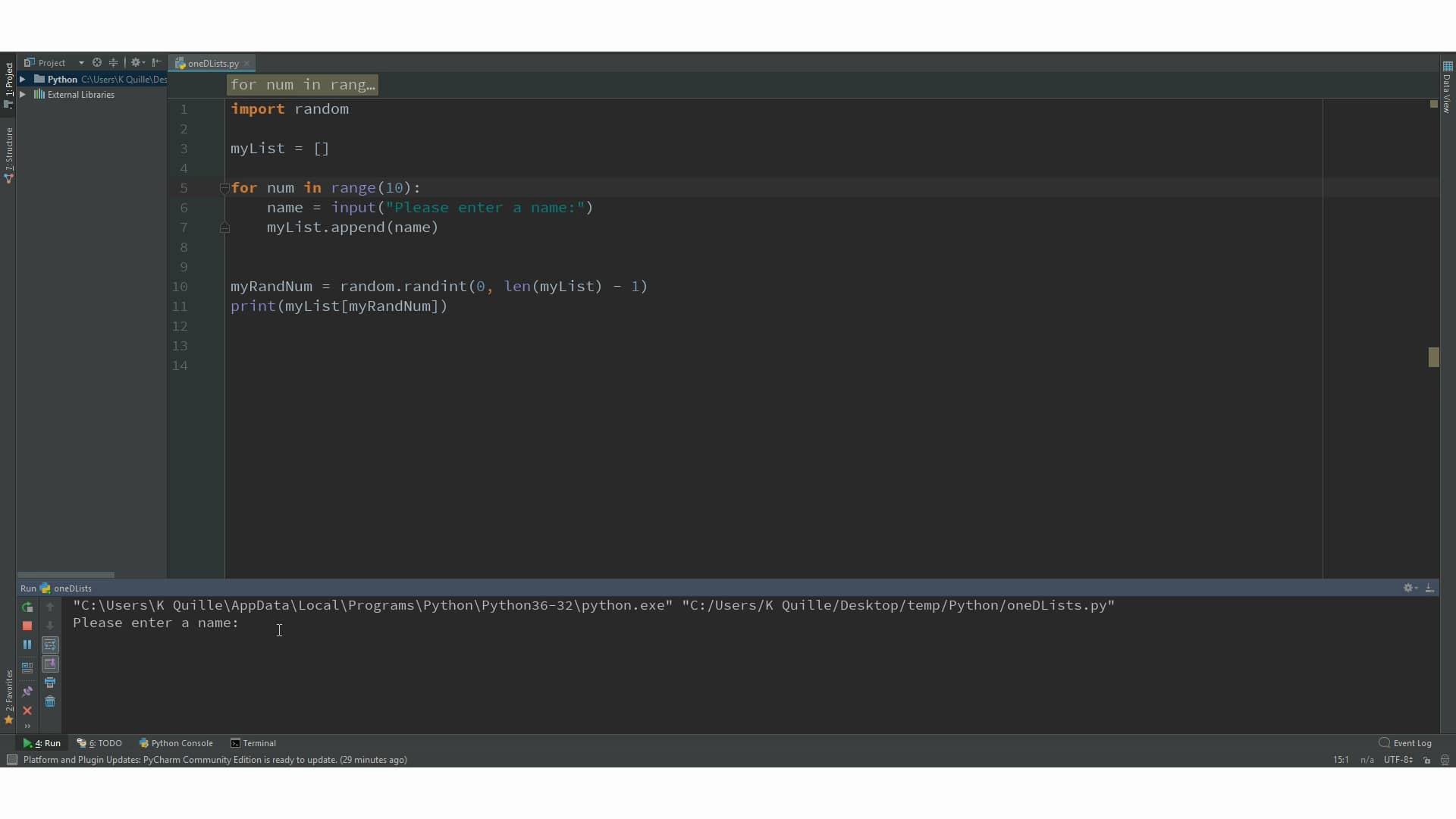 PC6 NCCA_Python_1D_Lists Basic 1D lists on Vimeo