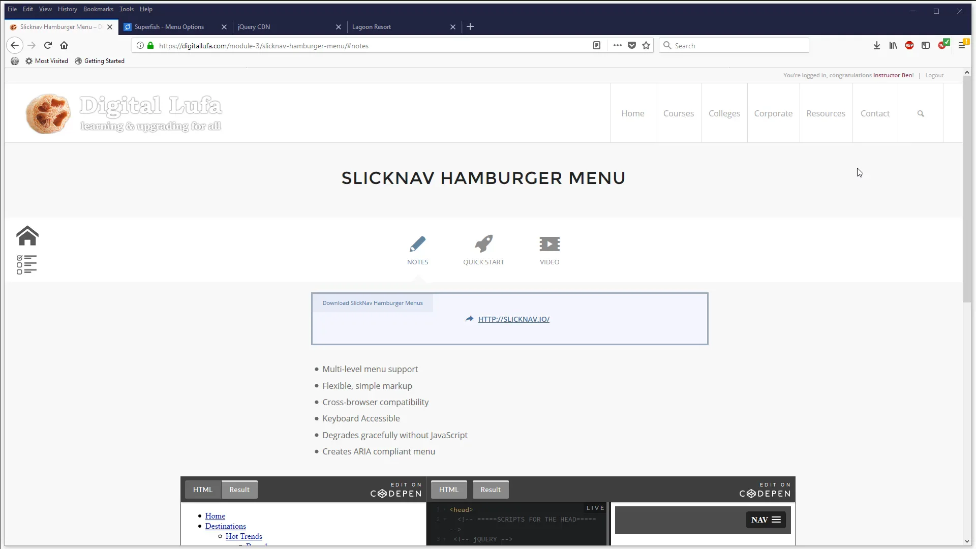 5 SlickNav Hamburger Menus on Vimeo