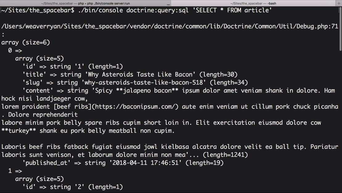 Saving Entities Doctrine And The Database In Symfony 4 Symfonycasts