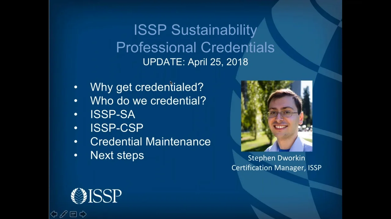 ISSP Certification Info Session April 2018 on Vimeo