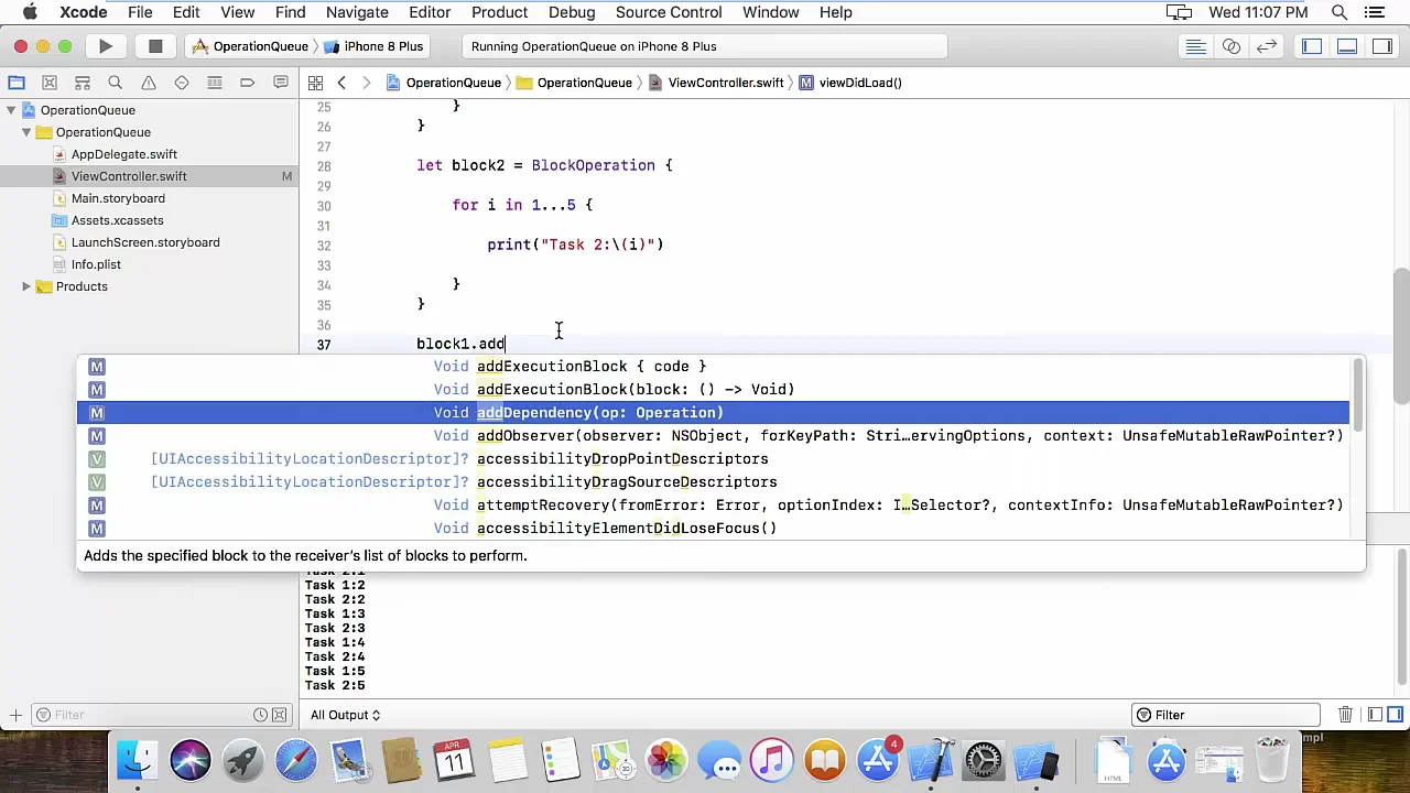 3 - Adding Dependency and Completion Handler to Operations on Vimeo