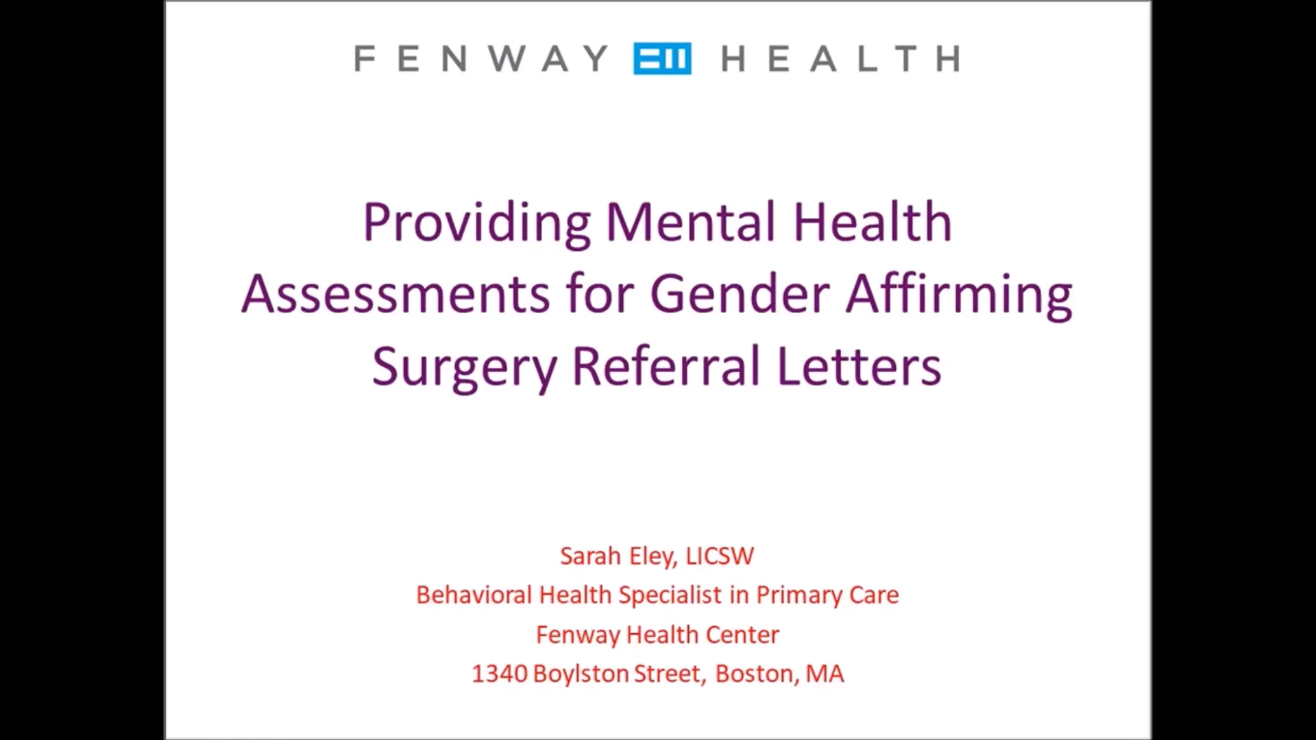 Providing Mental Health Assessments for Gender Affirming Surgery ...