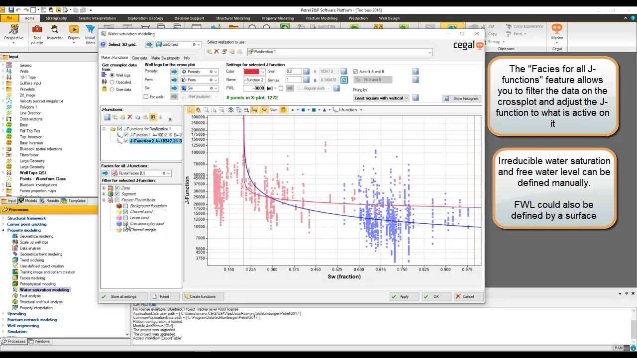 Blueback Geology Toolbox - Water Saturation Modelling