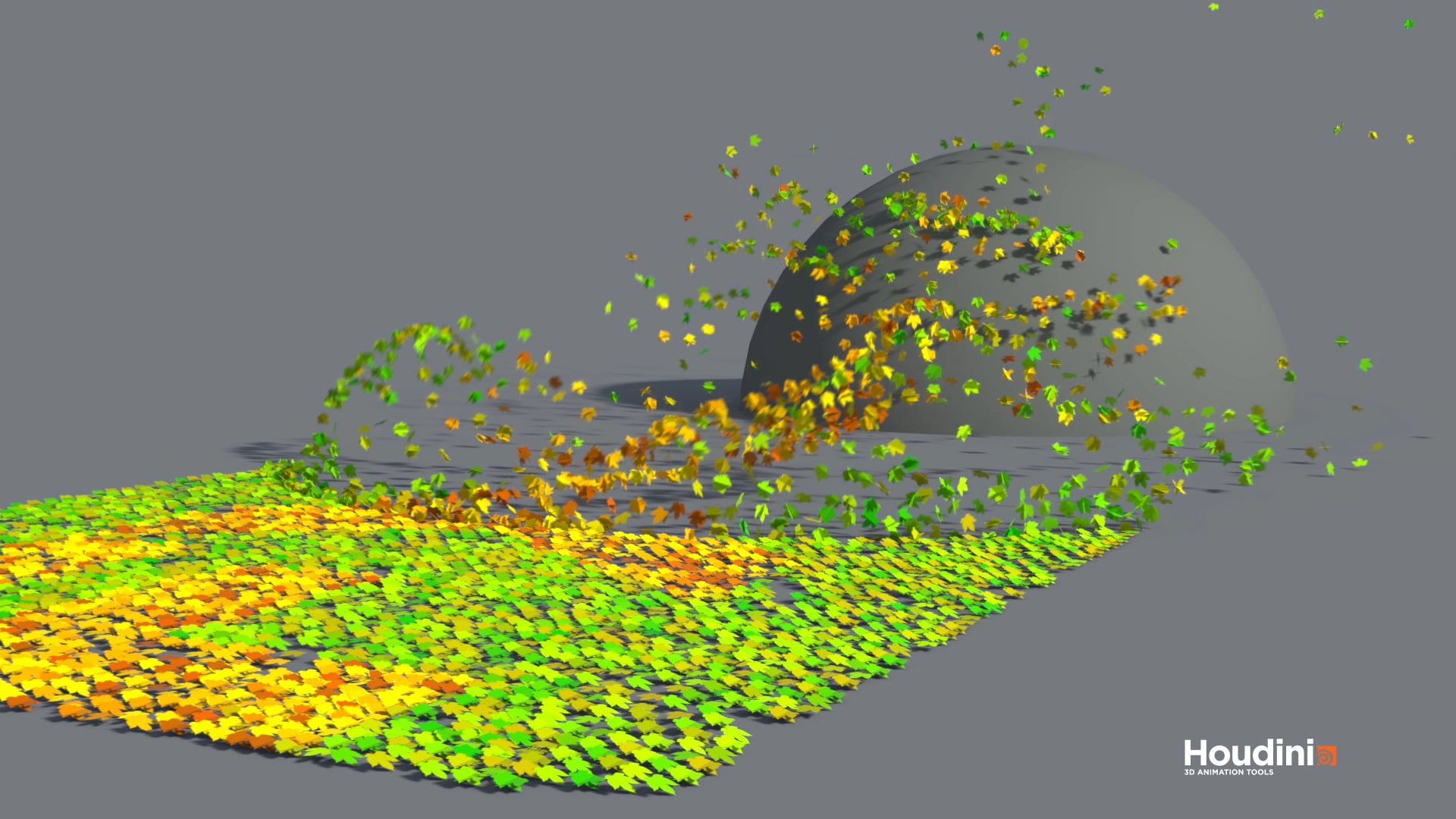 Leaves with wind 01 - Houdini FX on Vimeo