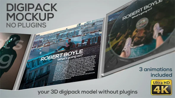 Digipack Mockup - No Plugins Motion Graphics