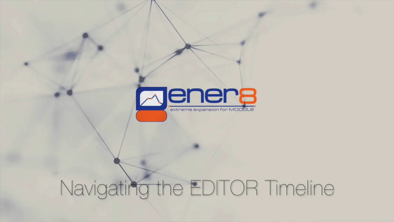 GENER8 for Modul8 Tutorial - Navigating the Editor timeline.