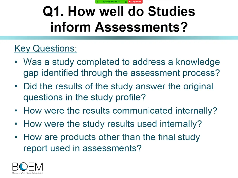 COSA Meeting 18: Evaluating Connections: BOEM’s Environmental Studies ...