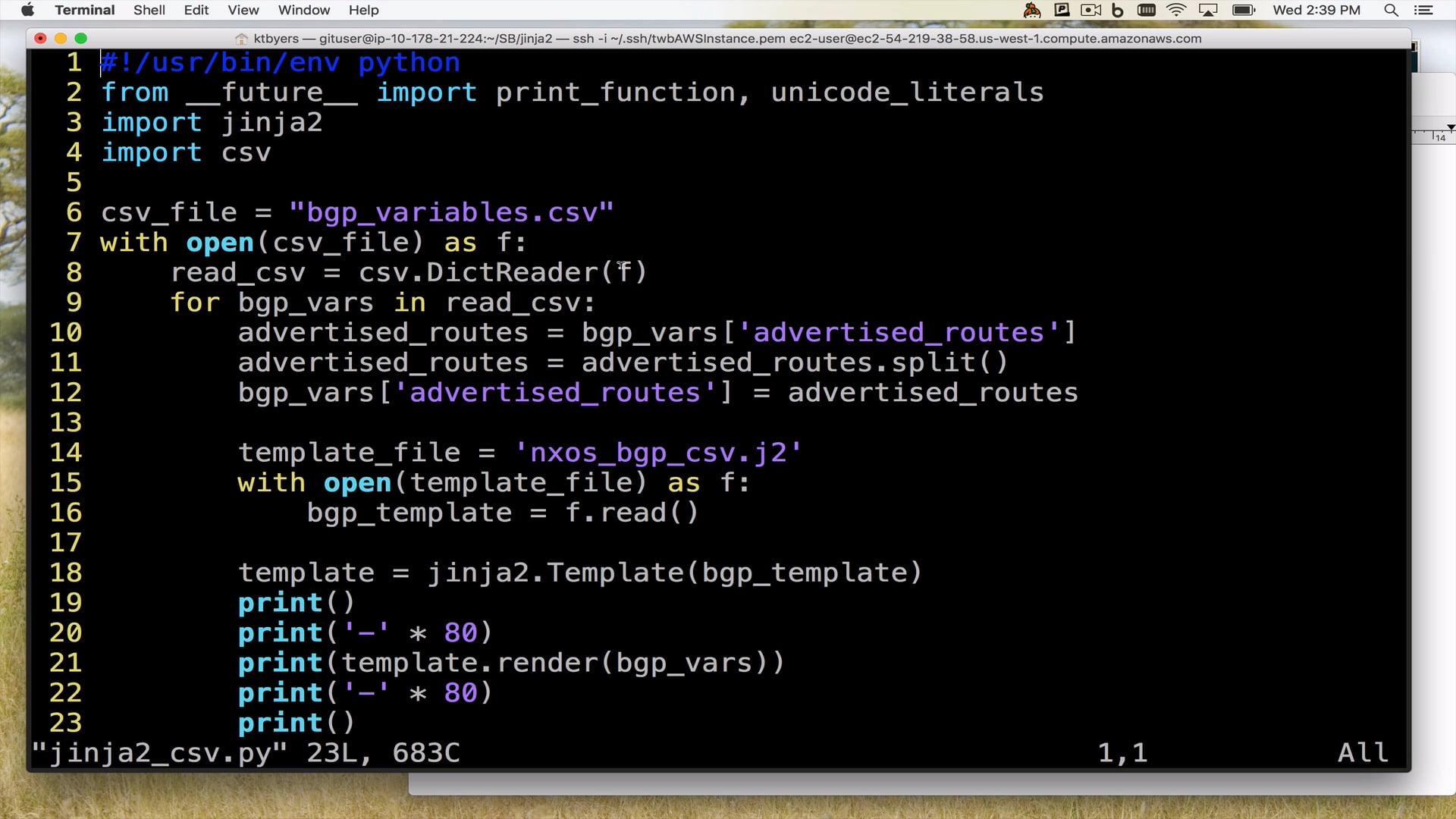 Learning Python - Week7 / Jinja2 and CSV on Vimeo