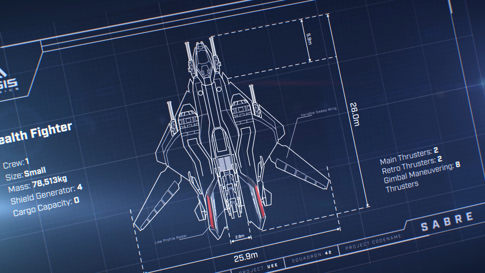 GUI Infographic - Aegis Sabre ('Star Citizen' Video Game) on Vimeo