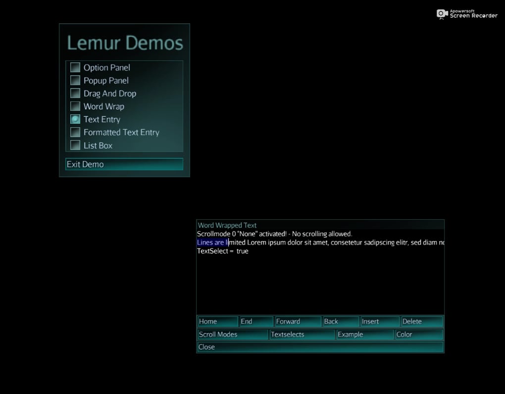 JMonkeyEngine - Lemur GUI, Textfield enhancements on Vimeo