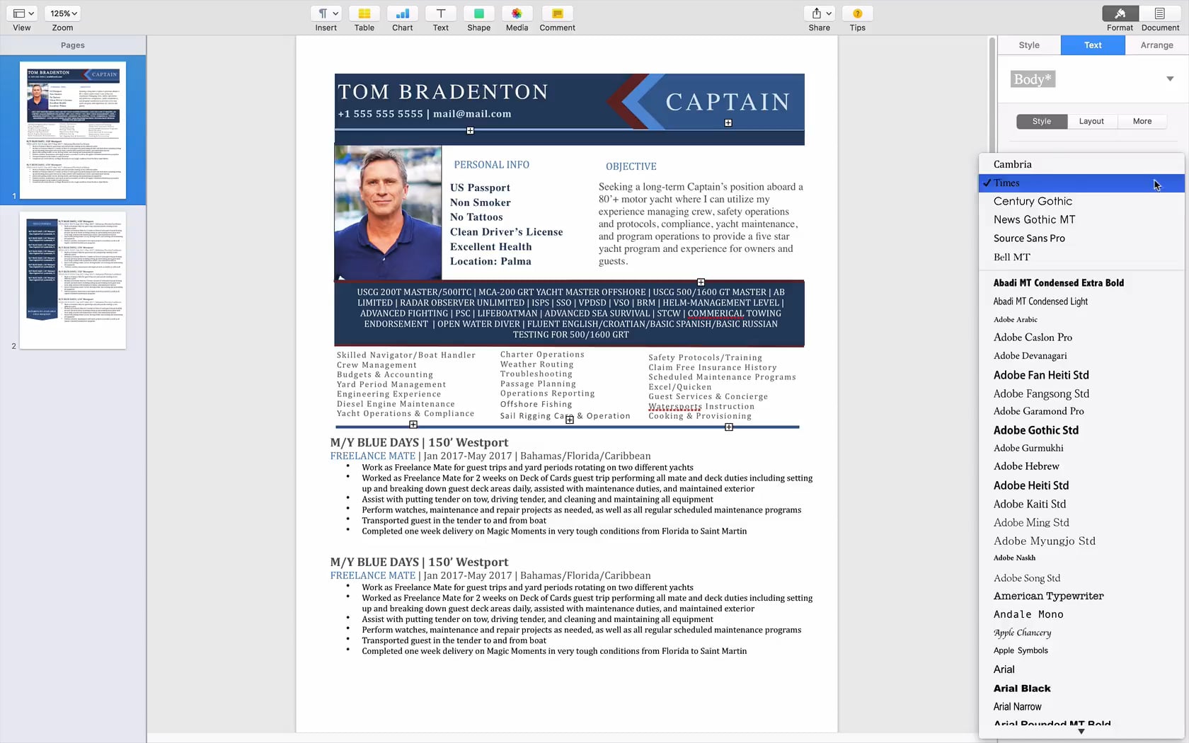 Captain CV Set Up Pages on Vimeo