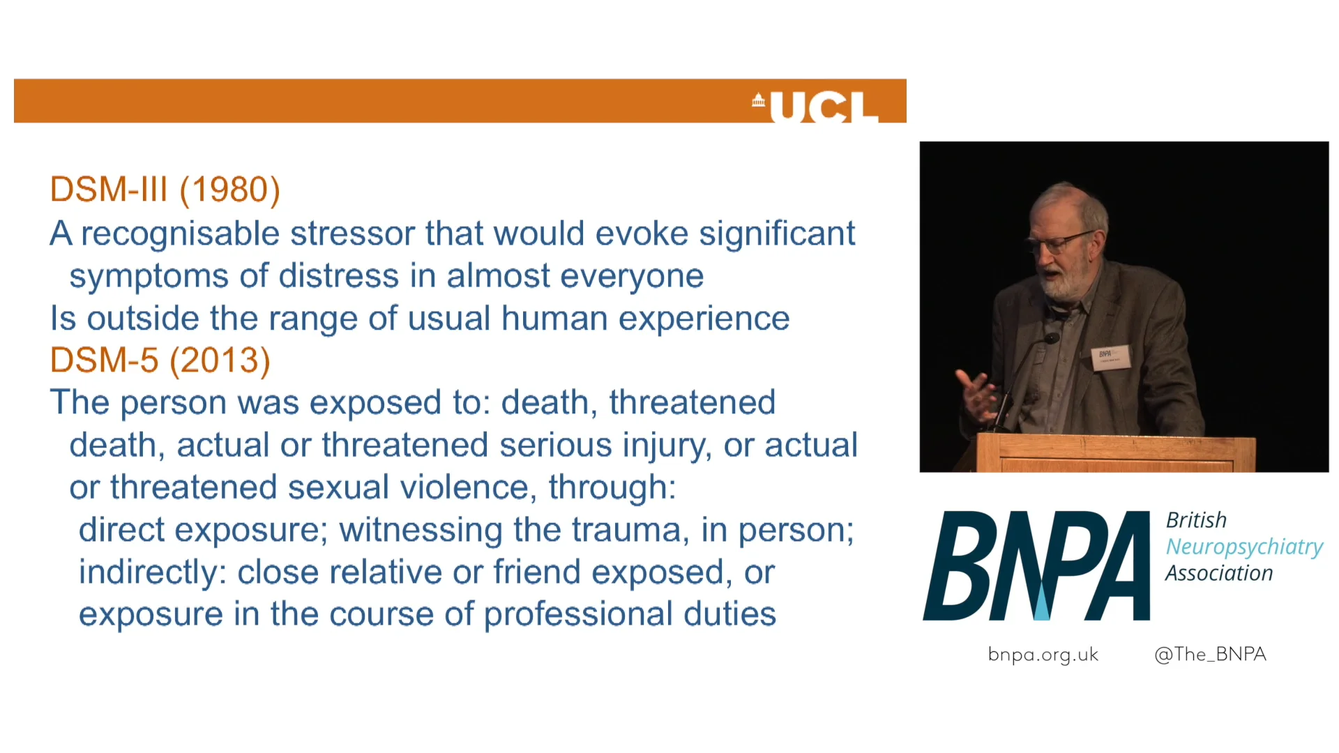 The past, present and future of PTSD – Chris Brewin on Vimeo