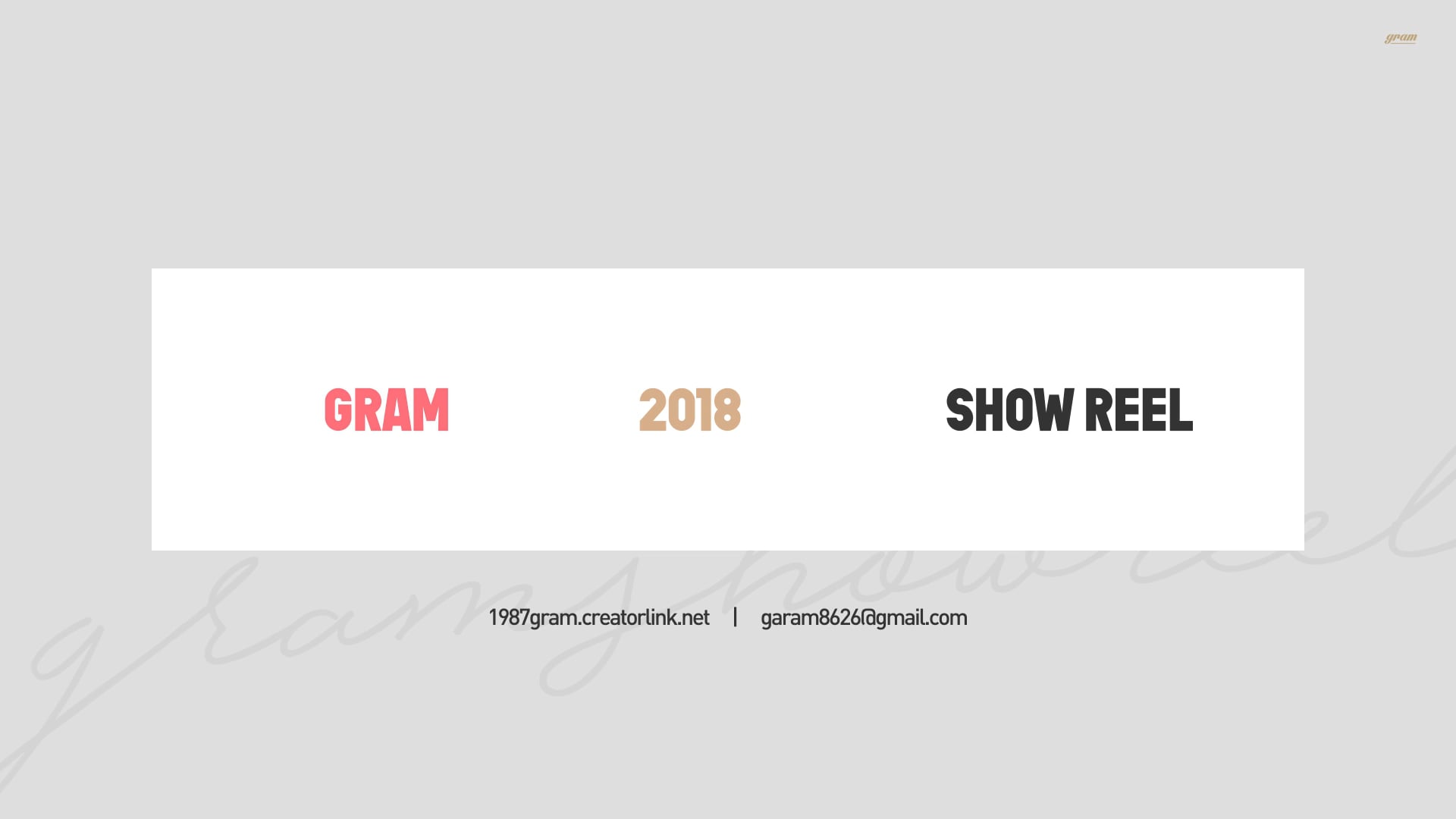 GRAM 2018 SHOW REEL on Vimeo