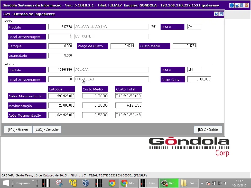 Gestão de Supermercados - 4.8.1 GS TA324 - Entrada de Ingredientes on Vimeo