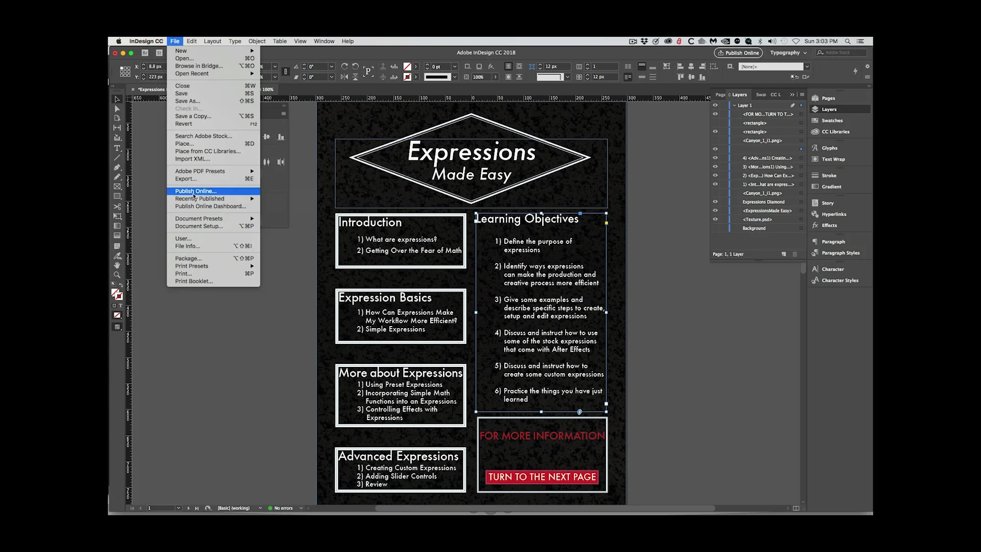 Class 4: InDesign Demo on Vimeo