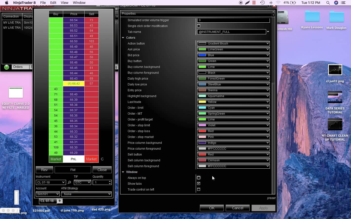 NinjaTrader DOM Set Up Tutorial on Vimeo
