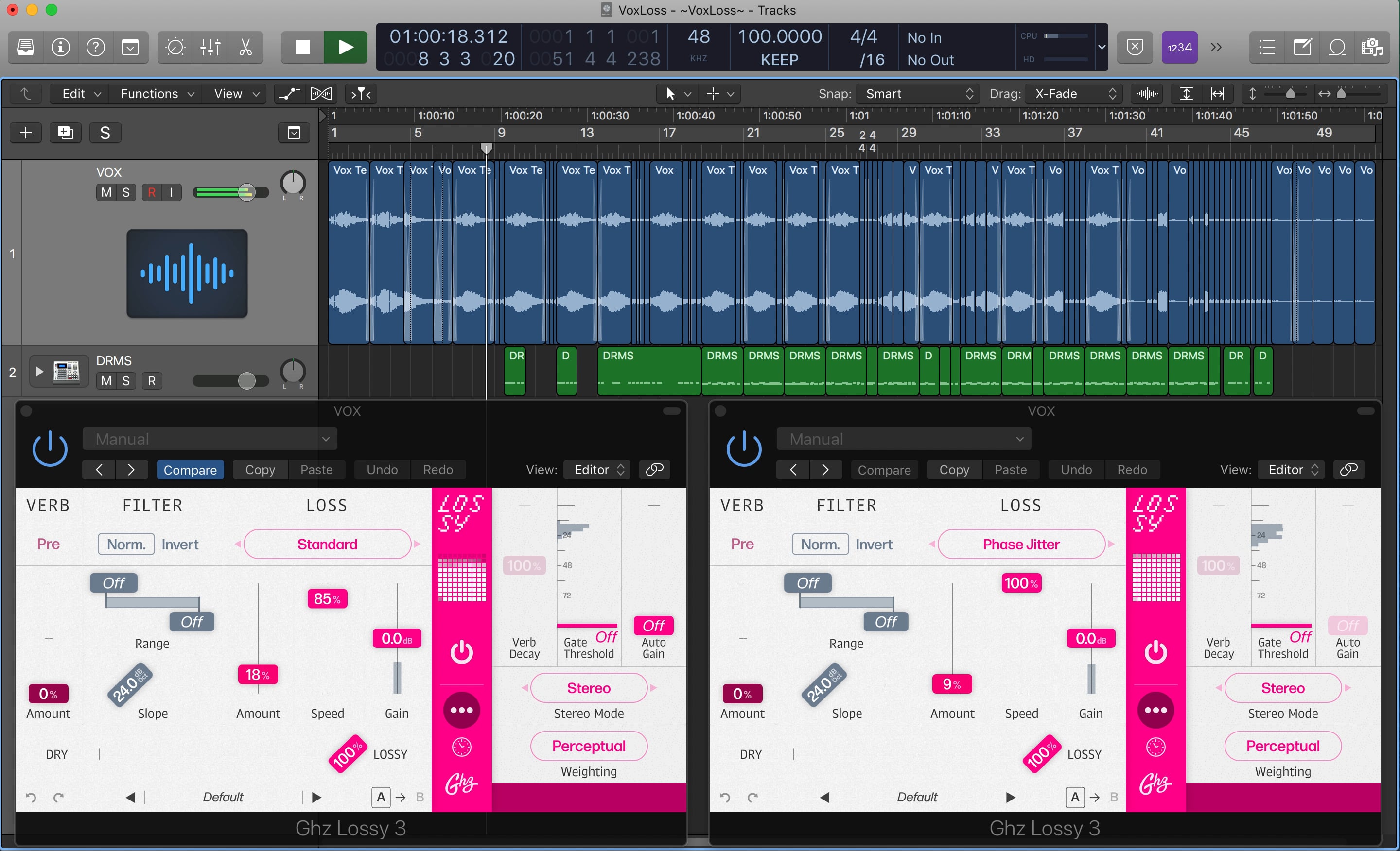 VoxLoss - Experiments with Goodhertz plugin "Lossy" on Vimeo