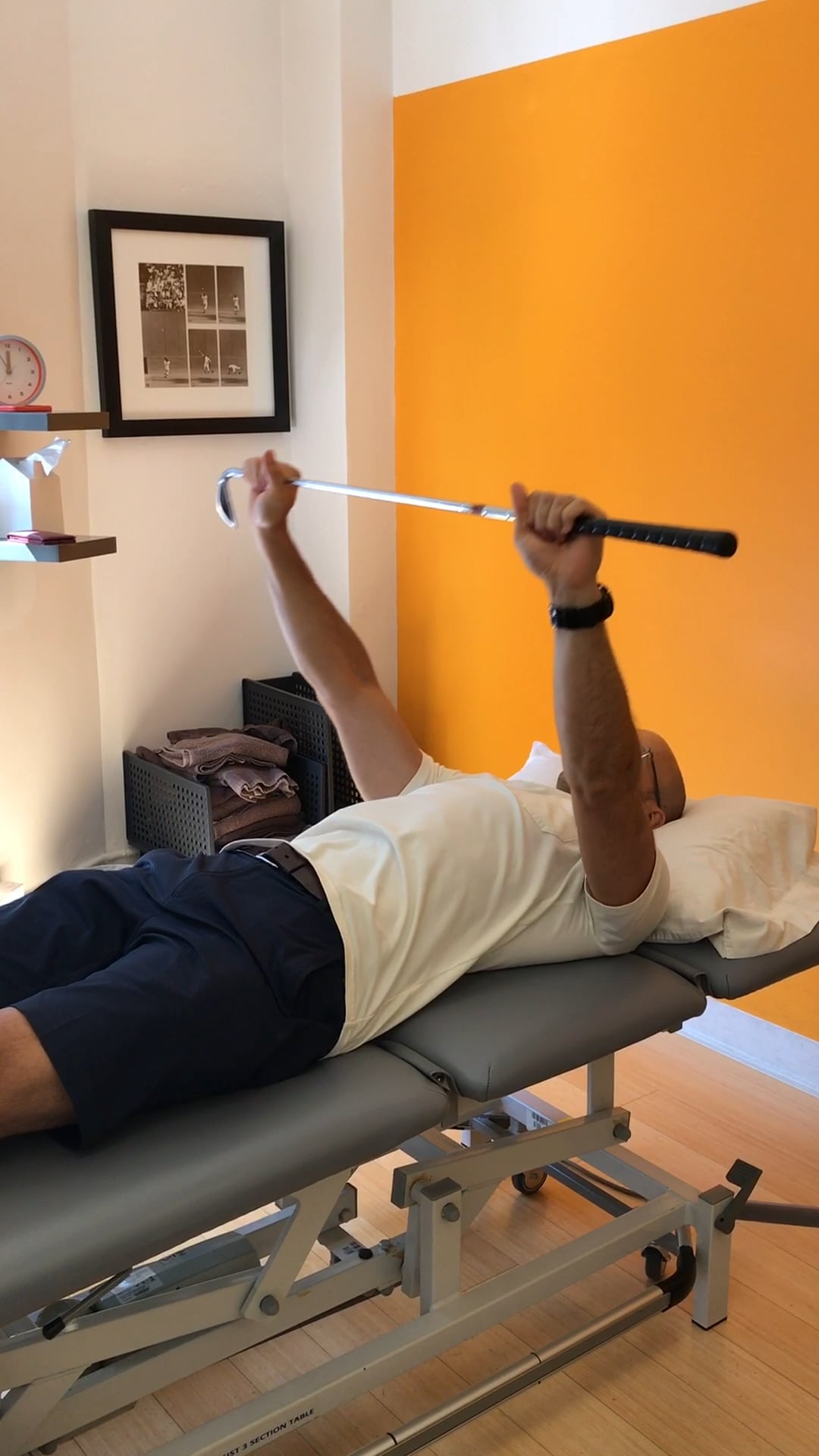 Supine AAROM shoulder flexion on Vimeo