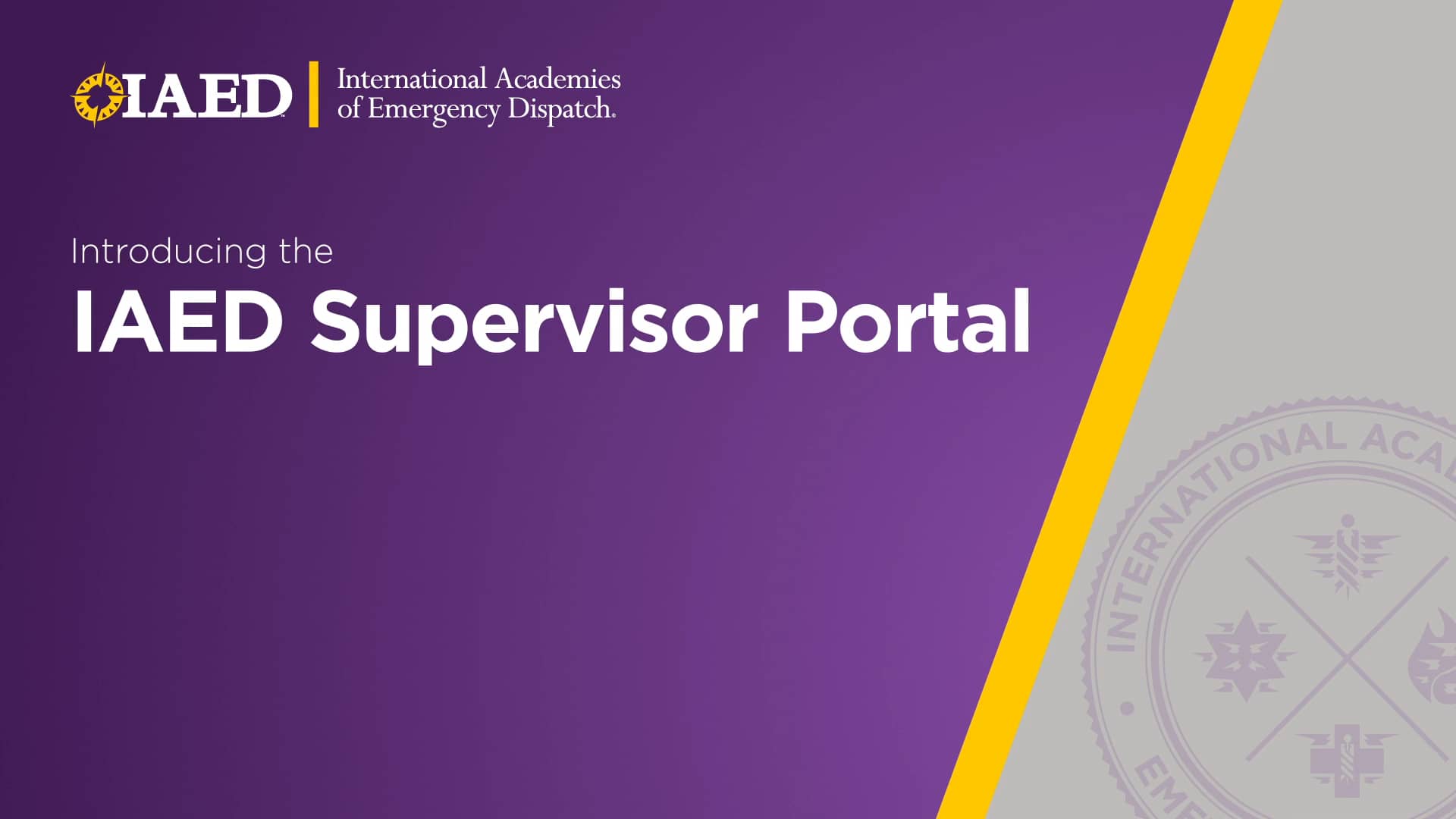 Introducing the IAED Supervisor Portal on Vimeo
