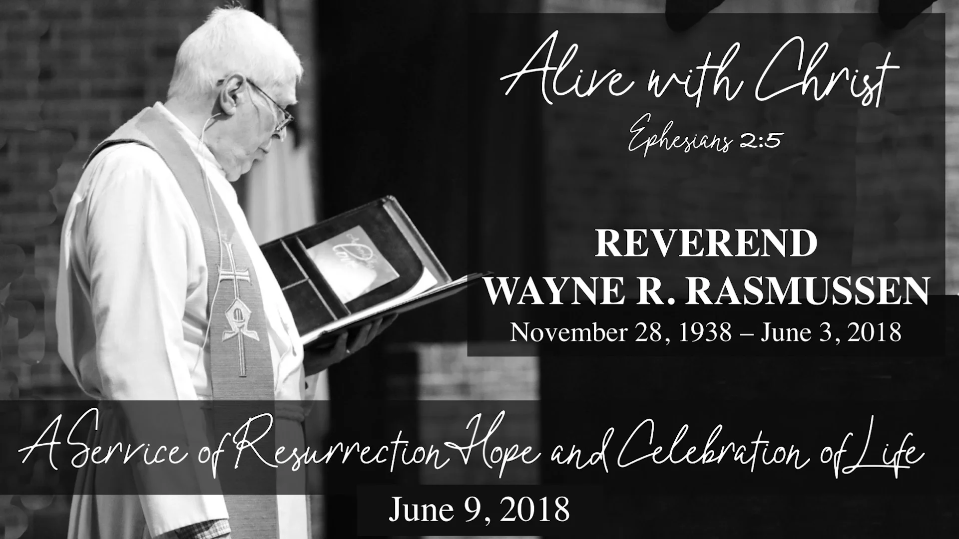 Pastor Wayne Rasmussen Celebration of Life and Ministry on Vimeo
