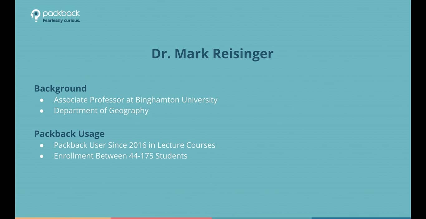 Dr. Mark Reisinger- Student Thoughts on Packback on Vimeo