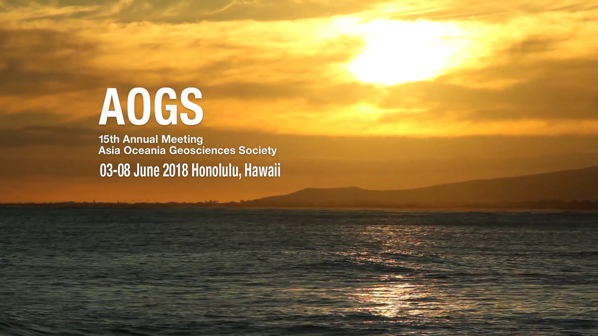 AOGS 2018 Annual Meeting in Hawaii on Vimeo